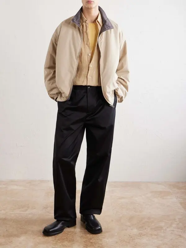 Acne Studios Straight-leg Pleated Cotton-satin Trousers