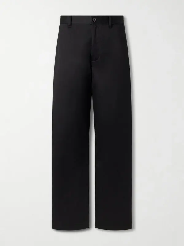 Acne Studios Straight-leg Pleated Cotton-satin Trousers