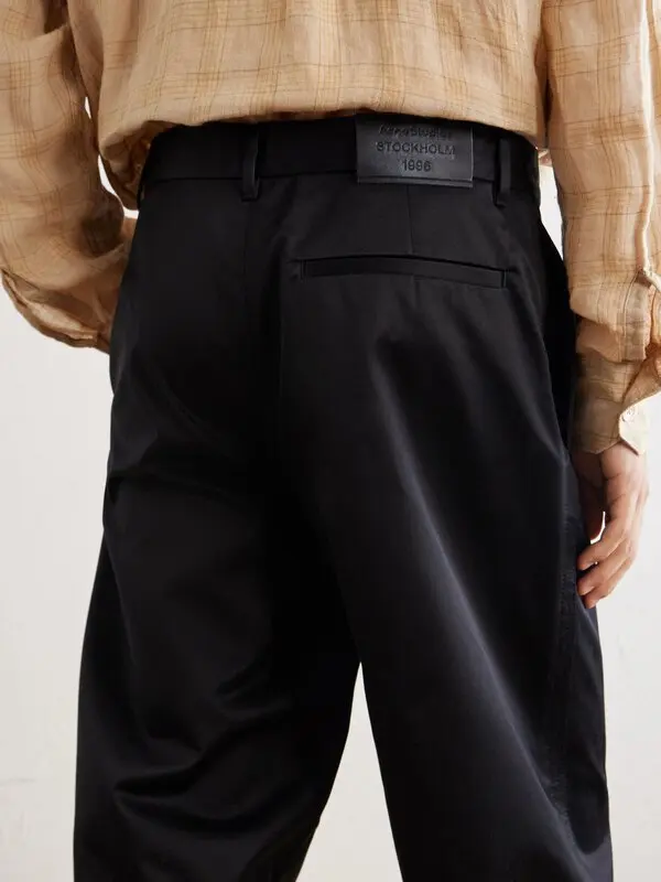 Acne Studios Straight-leg Pleated Cotton-satin Trousers