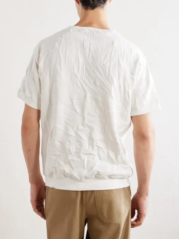 Acne Studios Fansas Logo-print Crinkled-jersey T-shirt