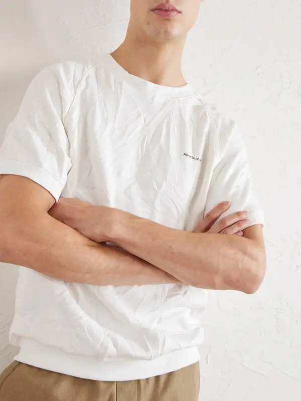 Acne Studios Fansas Logo-print Crinkled-jersey T-shirt