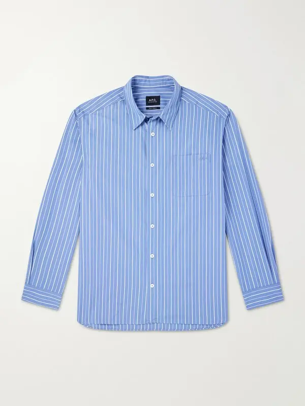 A.p.c. Malo Striped Cotton-poplin Shirt
