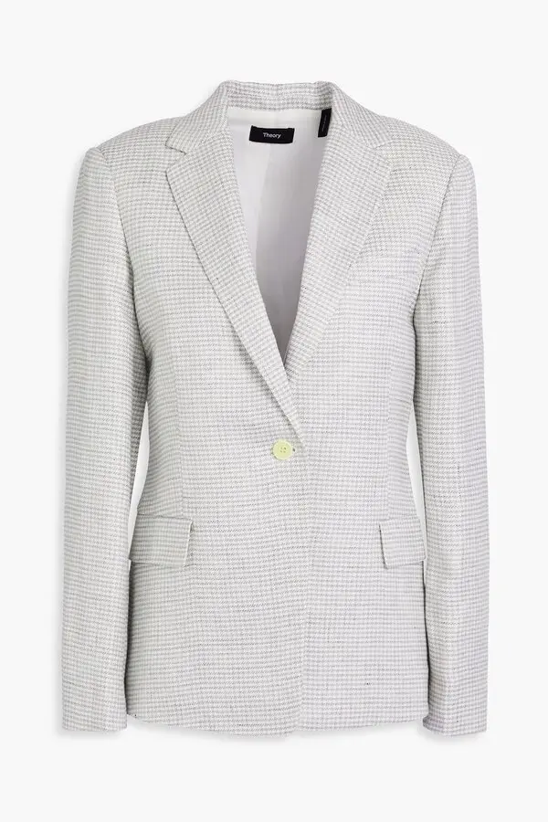 Theory Houndstooth Linenblend Blazer