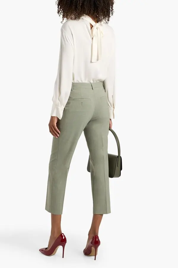 Theory Treeca Cropped Wool-blend Slim-leg Pants