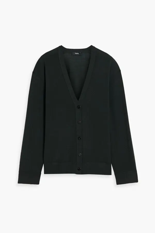 Theory Wool Cardigan - Dark Green