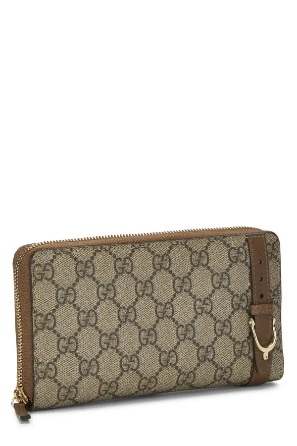 Gucci Gg Supreme Canvas Nice Zip Around Wallet