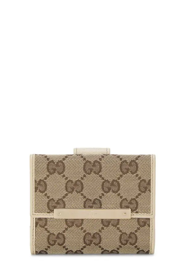Gucci Cream Original Gg Canvas French Wallet