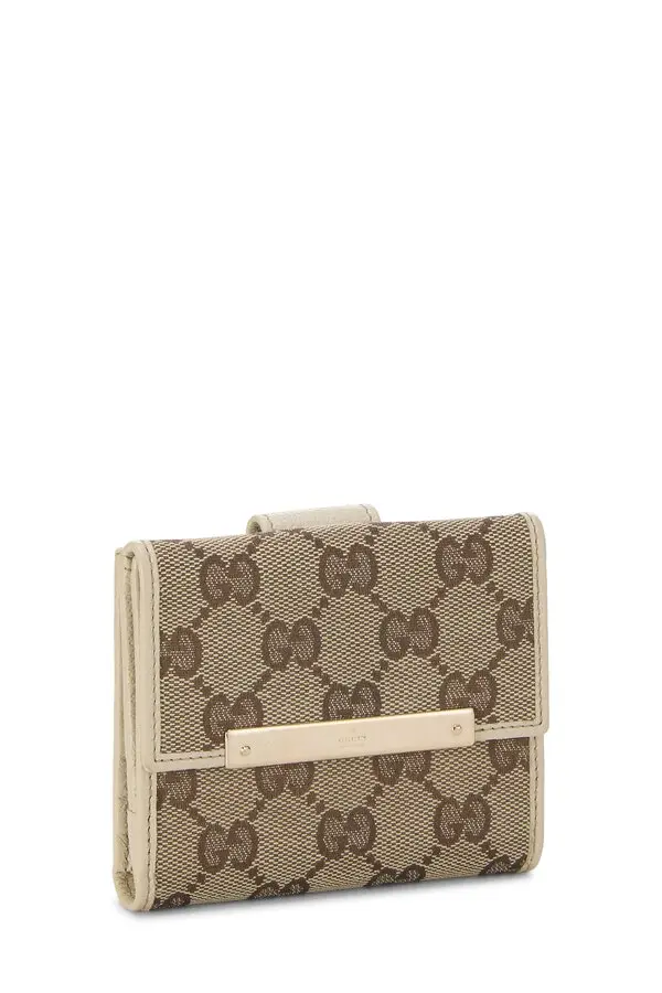 Gucci Cream Original Gg Canvas French Wallet