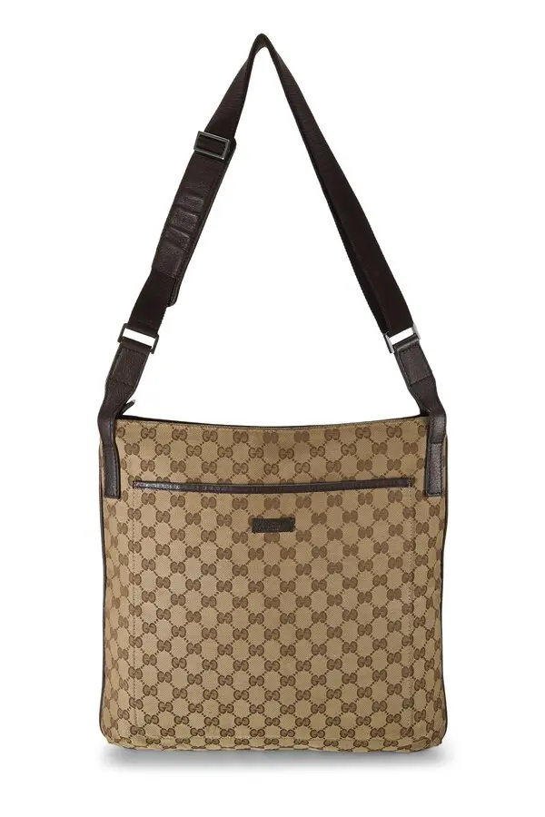 Gucci Original Gg Pocket Flat Messenger - Brown