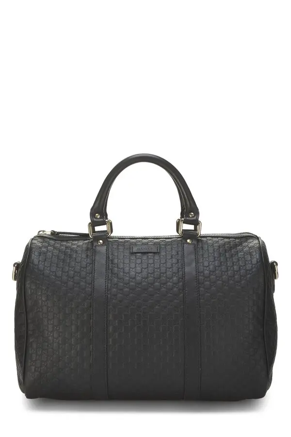 Gucci Microssima Leather Joy Boston Handbag - Black