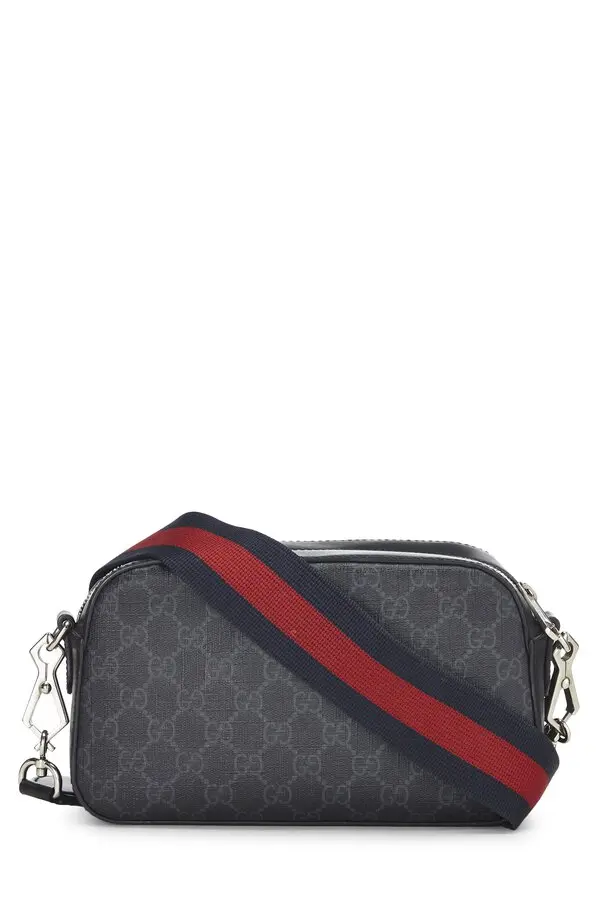 Gucci Gg Supreme Coated Canvas Crossbody Bag With Web Stripe