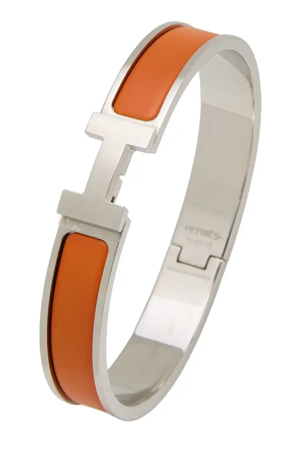Hermès Enamel Clic-clac 'h' Bracelet Gm - Orange