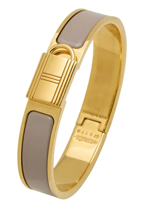 Hermès Gold Clic Cadena Bracelet - Grey