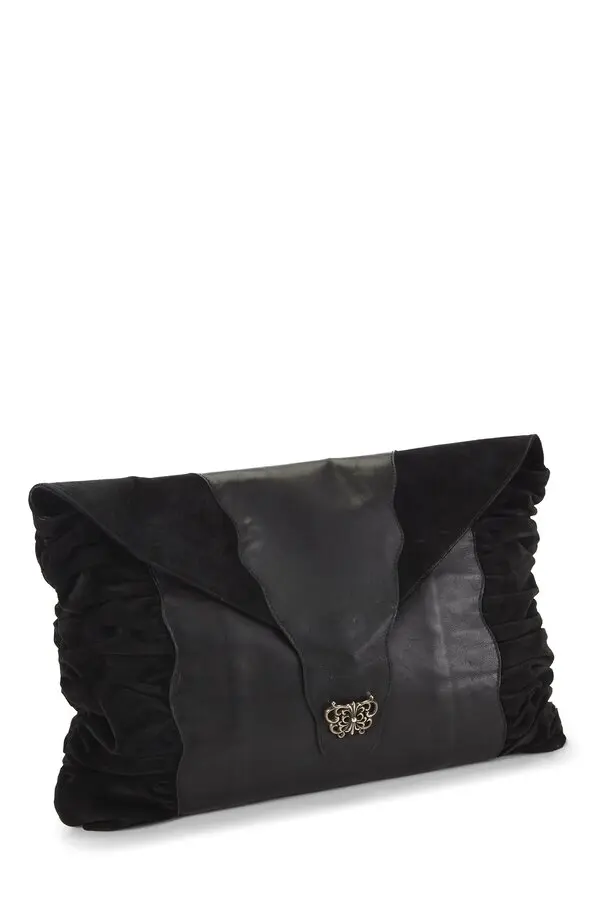 Chrome Hearts Leather Fleur-de-lis Clutch
