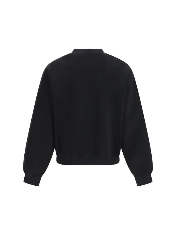 Moose Knuckles Mix Media Crewneck Sweater With Metallic Logo Detail