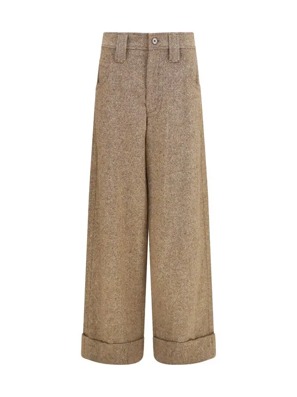 Brunello Cucinelli Tailored Wool-blend Pants - Cream