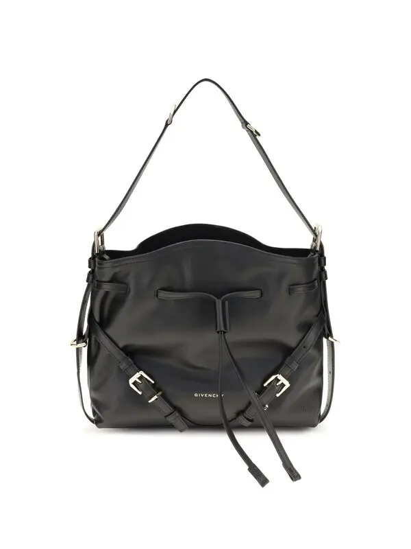 Givenchy Small Voyou Bucket Handbag In Glossy Leather - Black