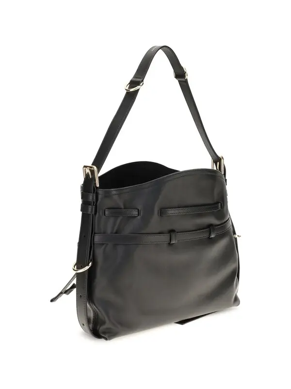 Givenchy Small Voyou Bucket Handbag In Glossy Leather - Black