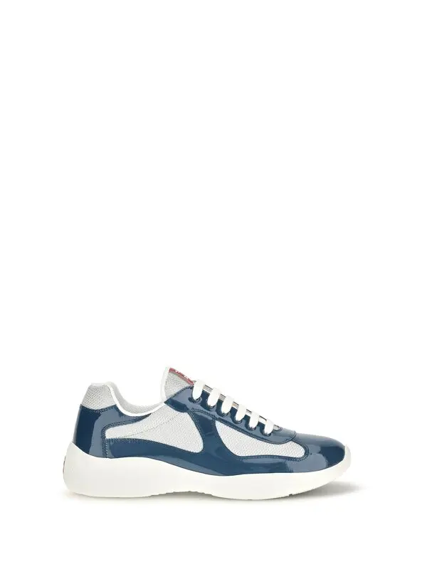 Prada America’s Cup Sneakers In Patent Leather And Technical Fabric - Blue