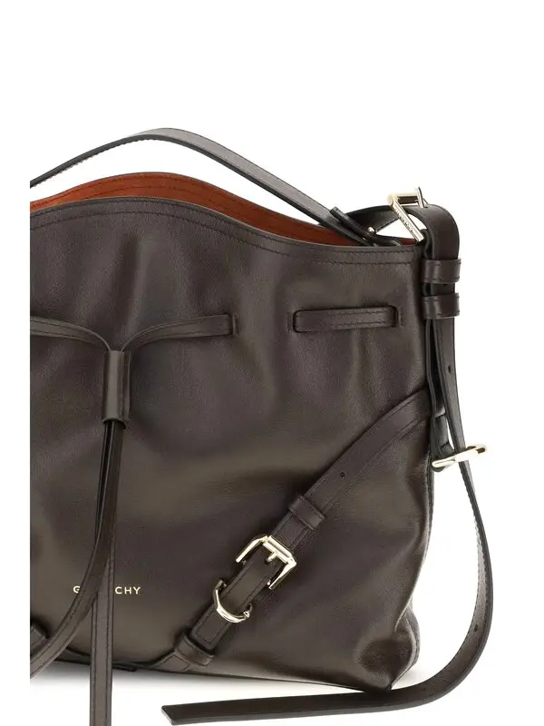 Givenchy Small Voyou Bucket Handbag In Glossy Leather - Brown