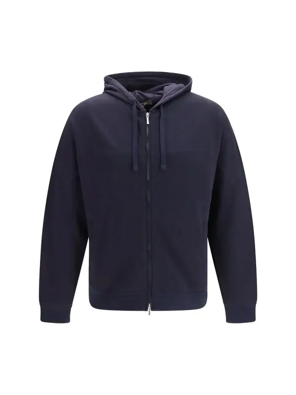 Loro Piana Neem Cotton And Cashmere Bomber Hoodie - Blue