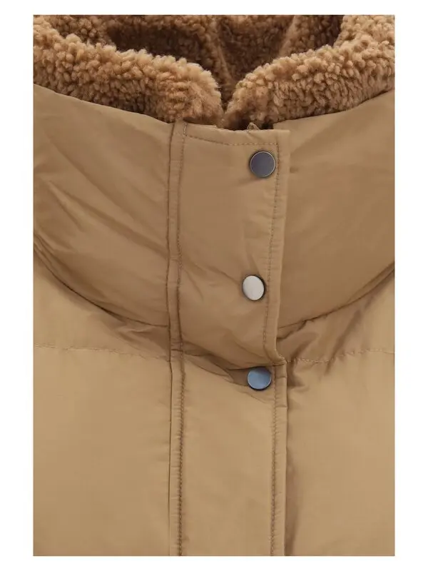 Brunello Cucinelli Padded Jacket With Shearling Collar