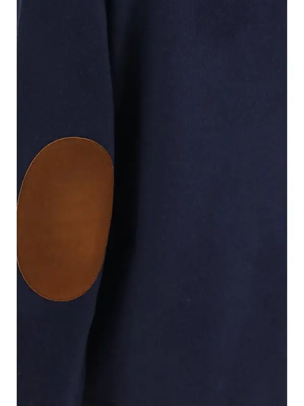 Prada Crewneck Sweater With Suede Elbow Patches