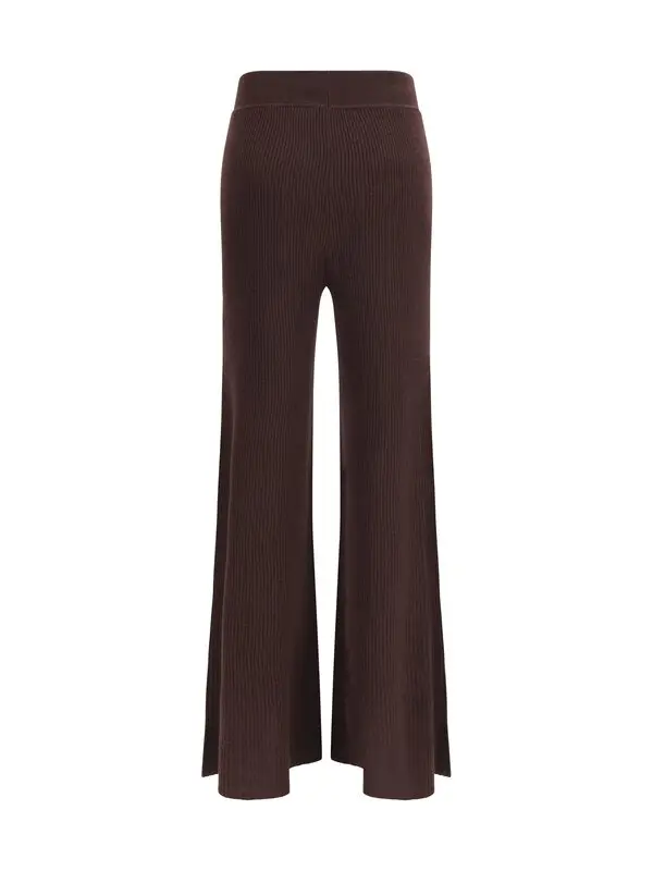 Loro Piana Camino Cashmere And Silk Ribbed Wide-leg Pants