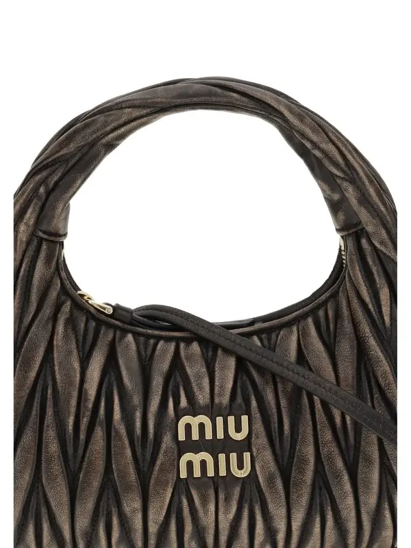Miu Miu Wander Bag In Quilted Leather - Brown