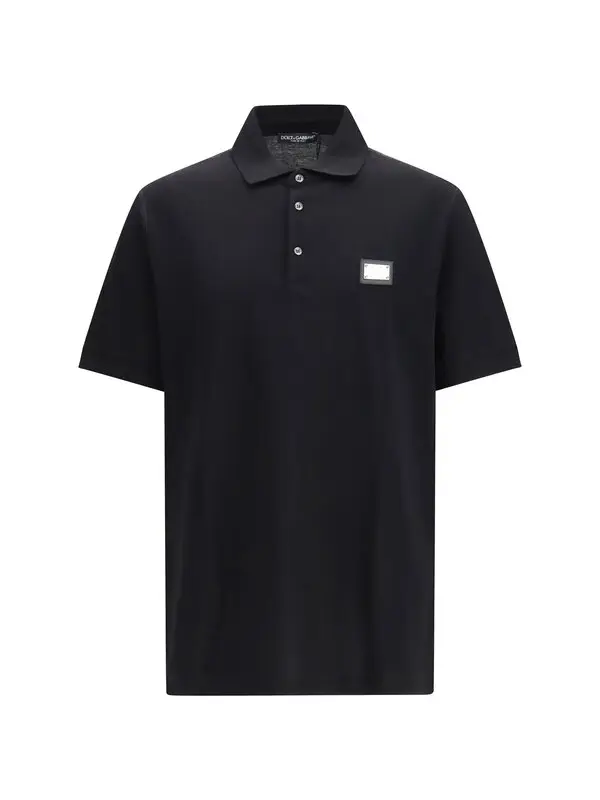 Dolce & Gabbana Cotton Piqué Polo - Black