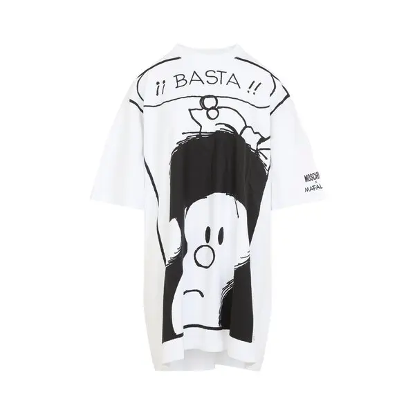 Moschino X Mafalda Graphic Print T-shirt Dress - White