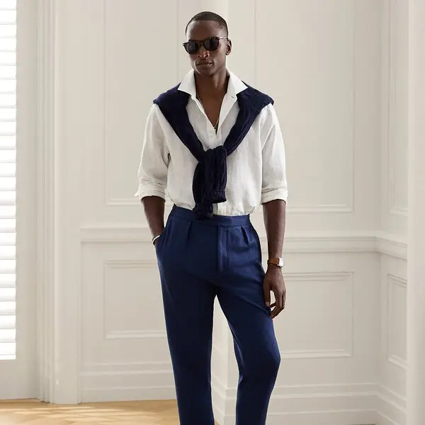Ralph Lauren Hand-tailored Linen-blend Suit Trousers