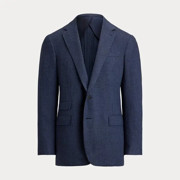 Ralph Lauren Kent Handmade Houndstooth Sport Coat - Navy