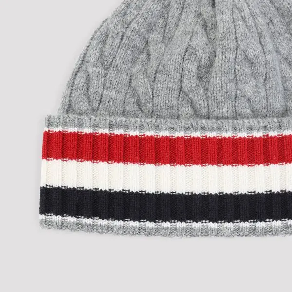 Thom Browne Cable-knit Wool Beanie - Gray