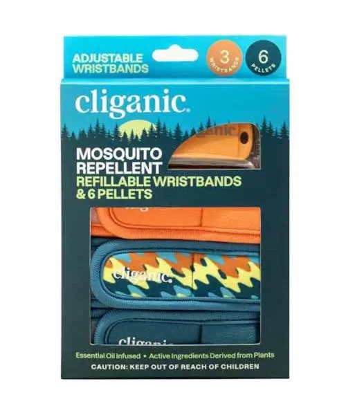 CLIGANIC Mosquito Repellent Refillable Wristbands