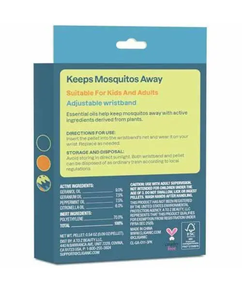 CLIGANIC Mosquito Repellent Refillable Wristbands