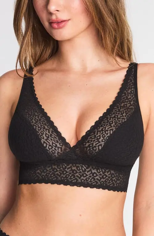 Wacoal High Bar Lace Trim Bralette - Black