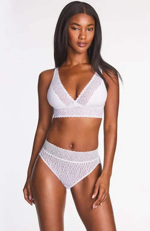 Wacoal High Bar Lace Trim Bralette - White