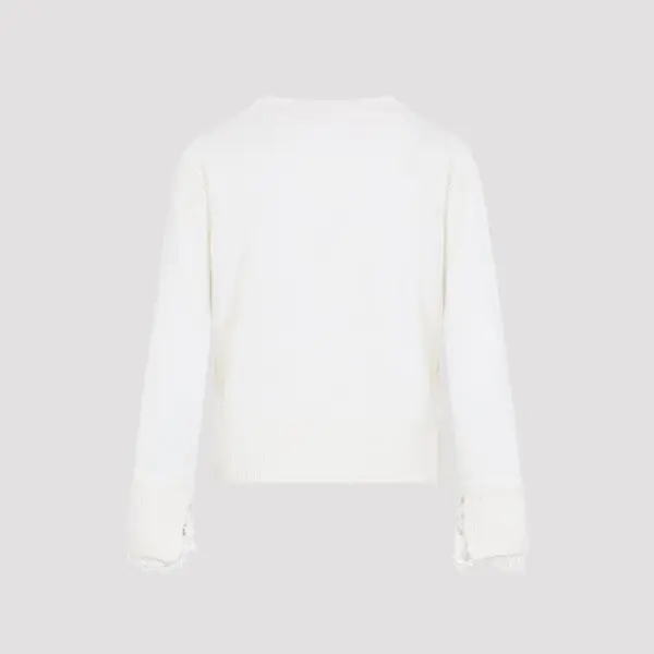 ERMANO SCERVINO Ermanno Scervino Chunky Knit V-neck Cardigan With Lace Trim