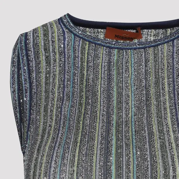 Missoni Sleeveless Sequined Striped Knit Top