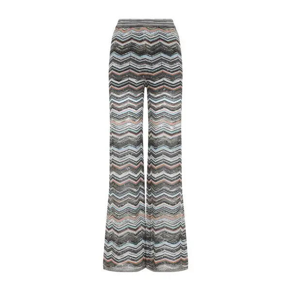 Missoni Multicoloured Zigzag Knit Wide-leg Trousers - Multicolor