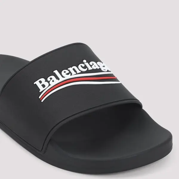 Balenciaga Pool Rubber Political Logo Slide