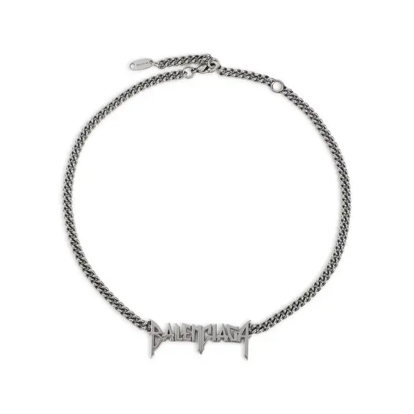 Balenciaga Typo Metal Necklace
