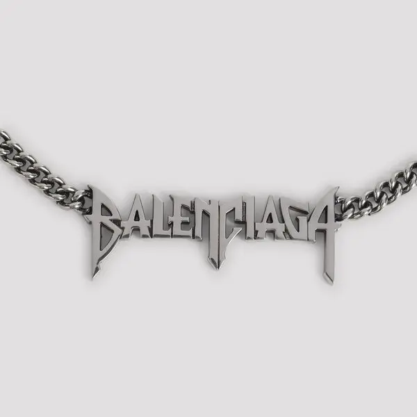 Balenciaga Typo Metal Necklace