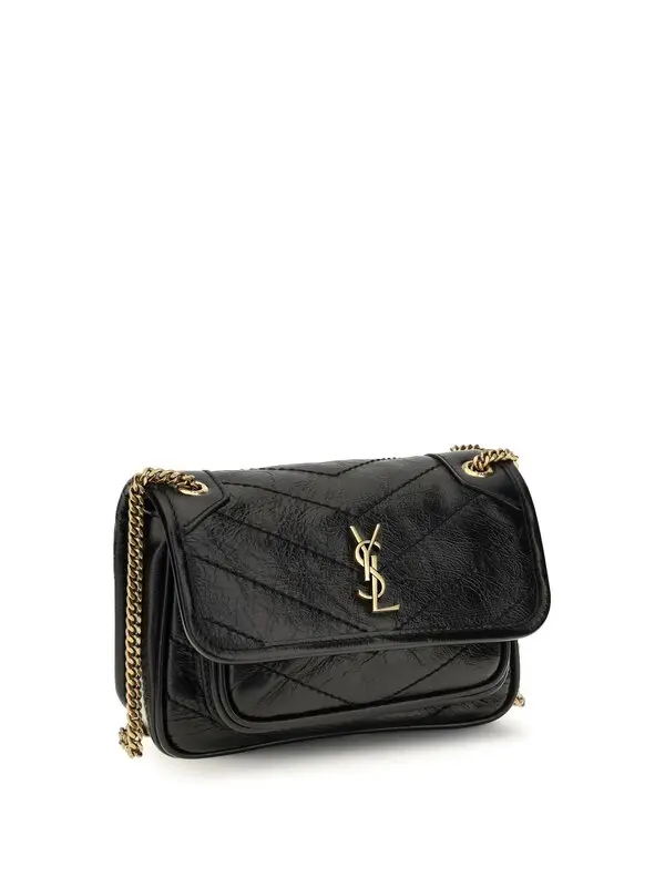 Saint Laurent Mini Niki Quilted Leather Shoulder Bag - Black