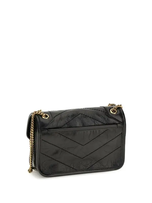Saint Laurent Mini Niki Quilted Leather Shoulder Bag - Black