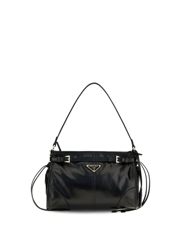 Prada Small Bonnie Handbag In Leather - Black