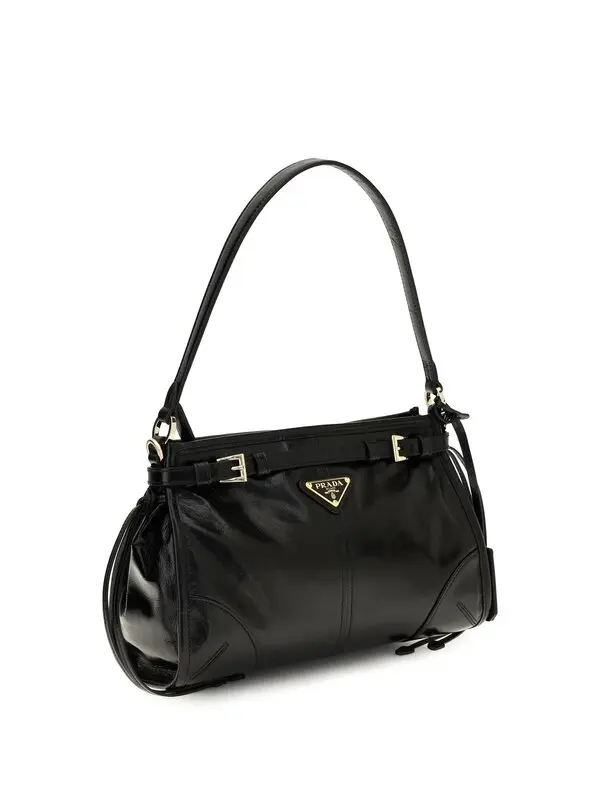 Prada Small Bonnie Handbag In Leather - Black