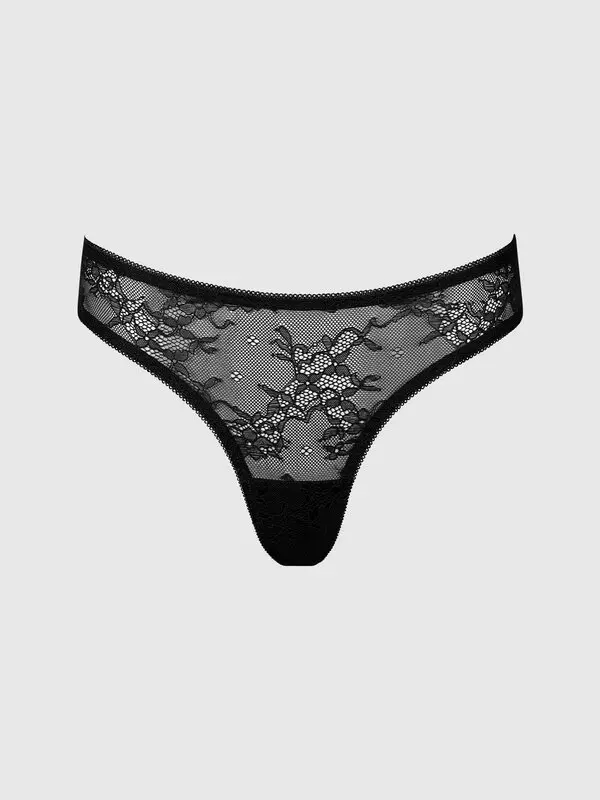 Frederick's Of Hollywood Corinne Lace Tanga - Black