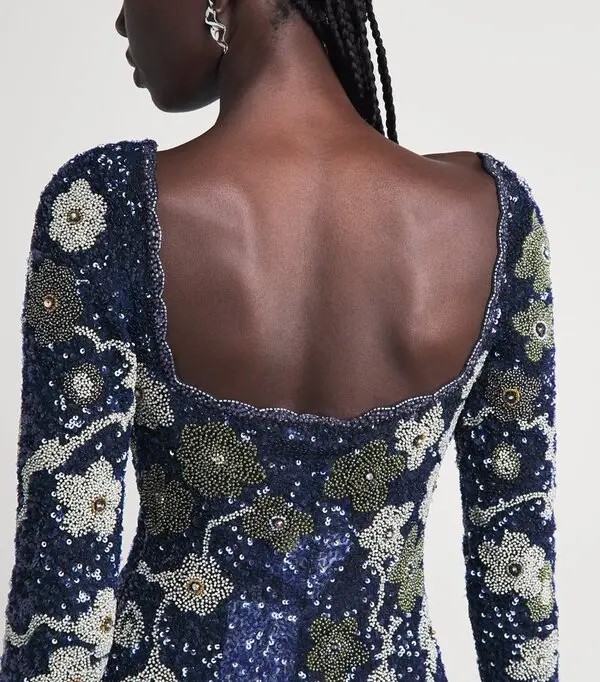 CLIO PEPPIATT Embellished Floral Mini Dress